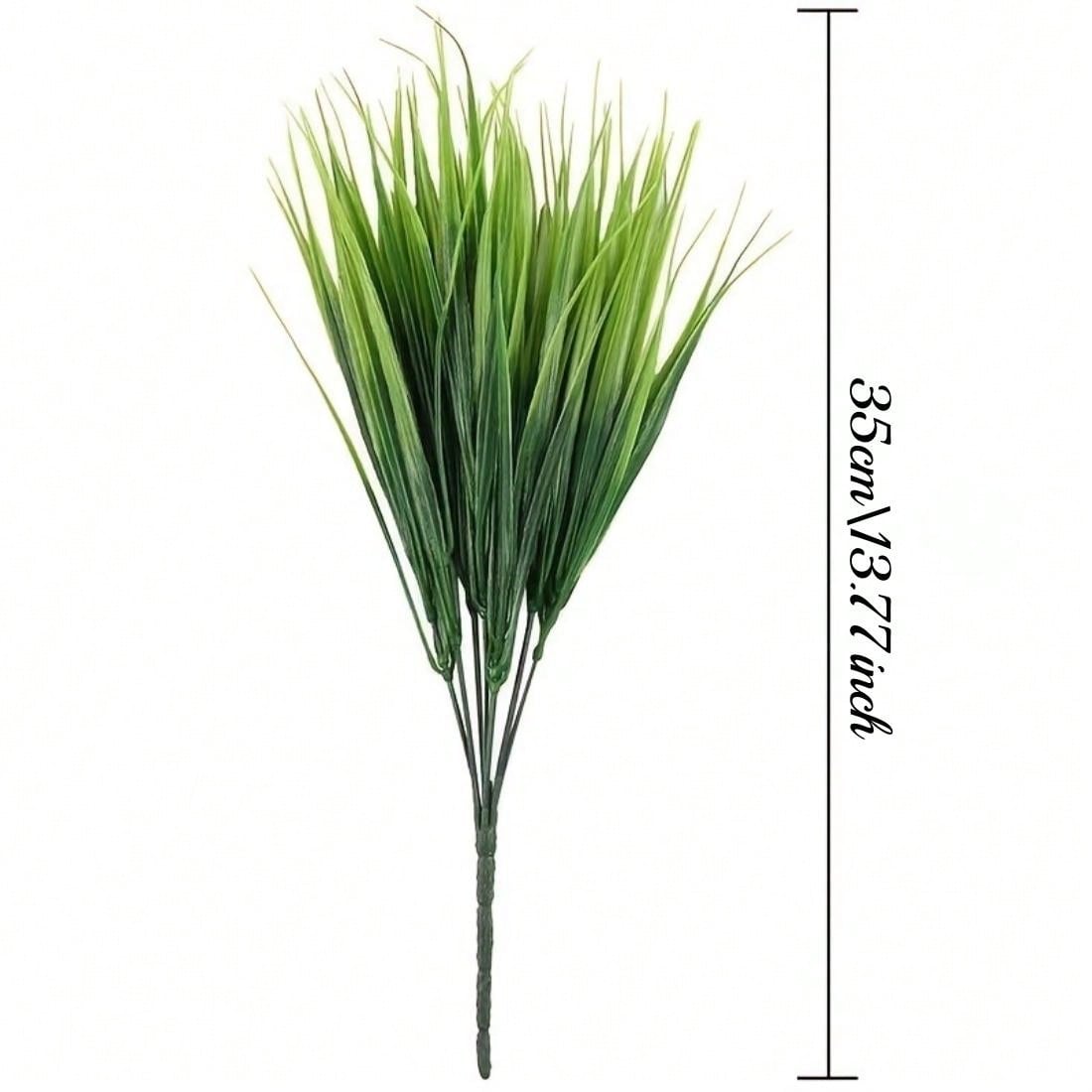 4 bunches 7-forked plastic spring grass plant wall greenery ornament ...