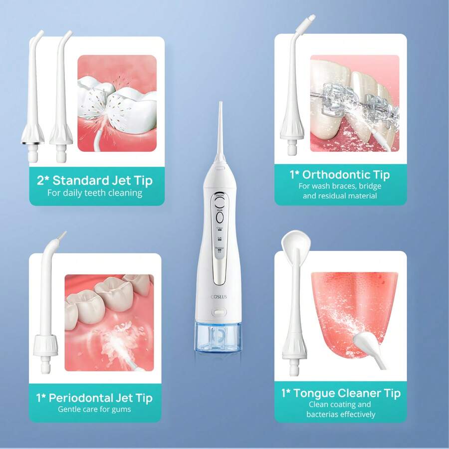 Water Dental Flosser Teeth Pick: Portable Cordless Oral Irrigator 300ML ...