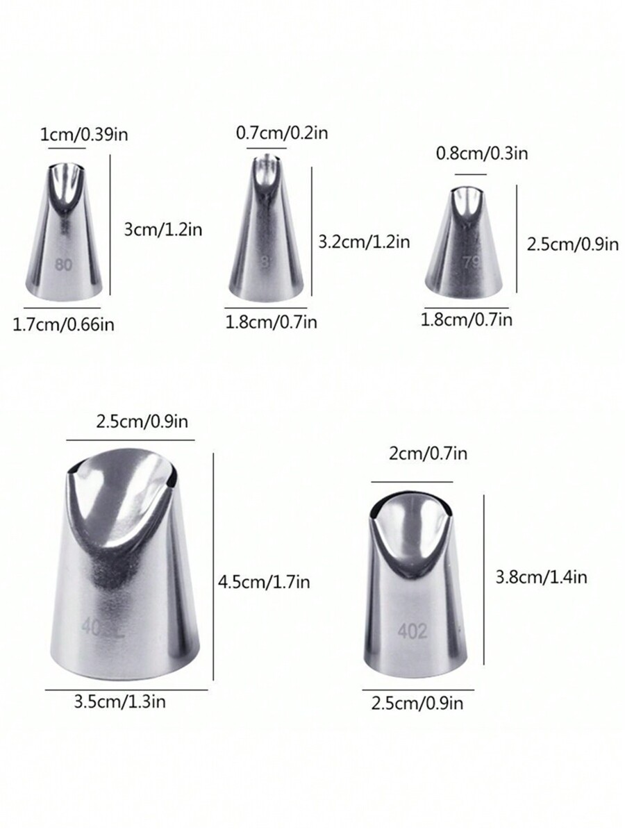 Stainless Steel 5-Piece Chrysanthemum Decorating Tip Set, Wrinkled ...