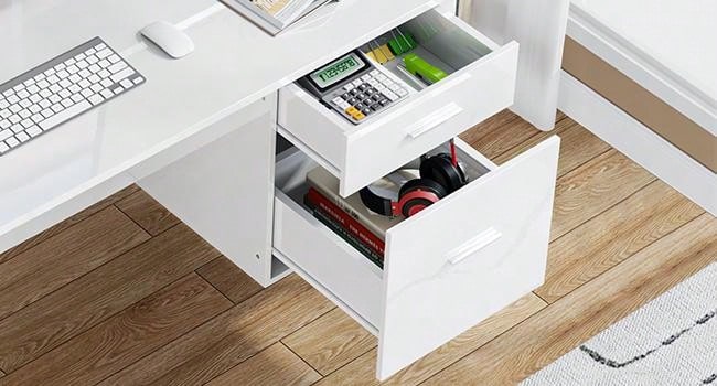 Tribesigns 47 Inches Computer Desk with 2 Drawers, Modern Writing Desk ...