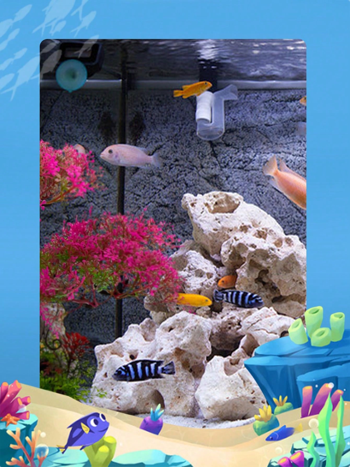 6pcs Fish Tank Decoration Tree Set Aquarium Simulation Tree With ...