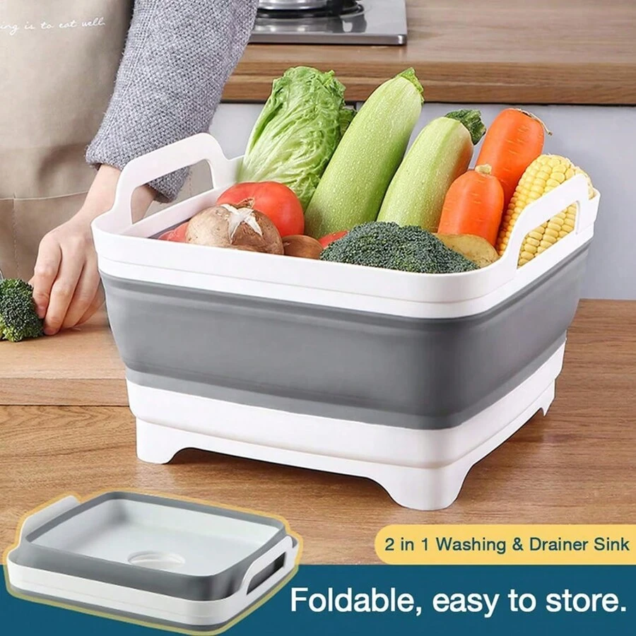 Square Fruit Vegetable Washing Washbasin Kitchen Product Supply Folding ...