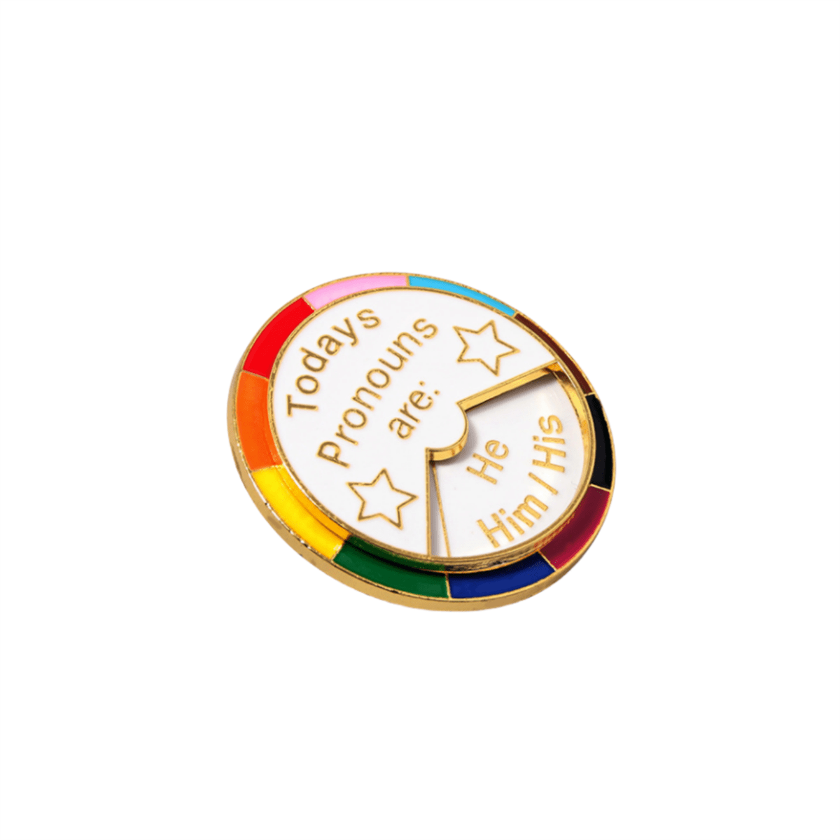 360°Rotation Rainbow Wheel Pins Brooch Todays Pronouns are They Them ...