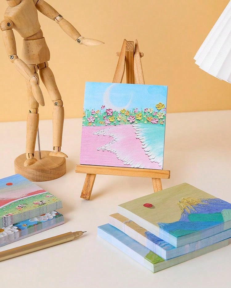 A Landscape Oil Painting Sticky Notes Removable Pad With Sticky Message ...