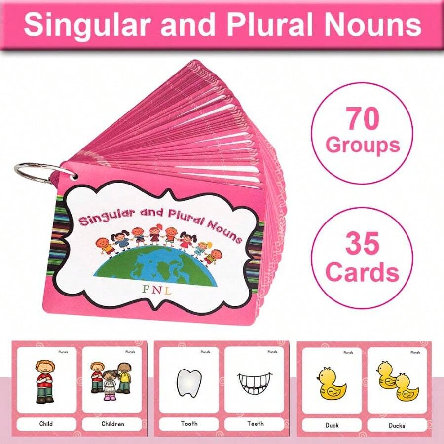 78 Groups Singular and Plural Nouns English Grammar Learning Cards ...