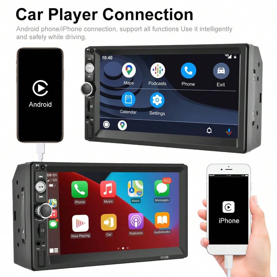Car Stereo Radio 7 Inch Double 2 Din Touchscreen Radio with Carplay ...