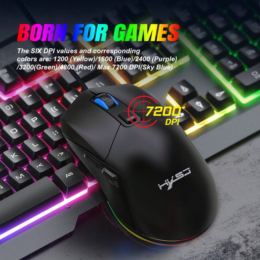 HXSJ Black And White 60% Compact RGB Keyboard And Cellular Gaming Mouse ...