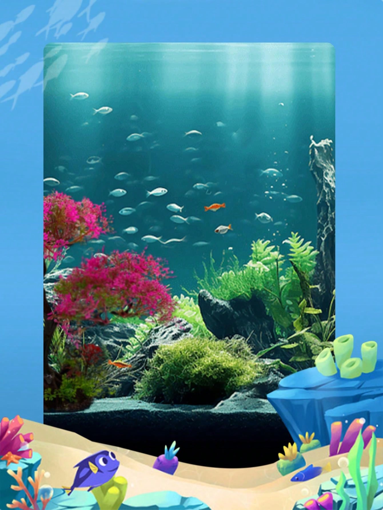 6pcs Fish Tank Decoration Tree Set Aquarium Simulation Tree With ...