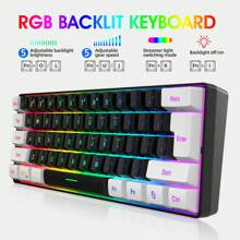Black And White 60% Compact RGB Keyboard And Cellular Gaming Mouse ...