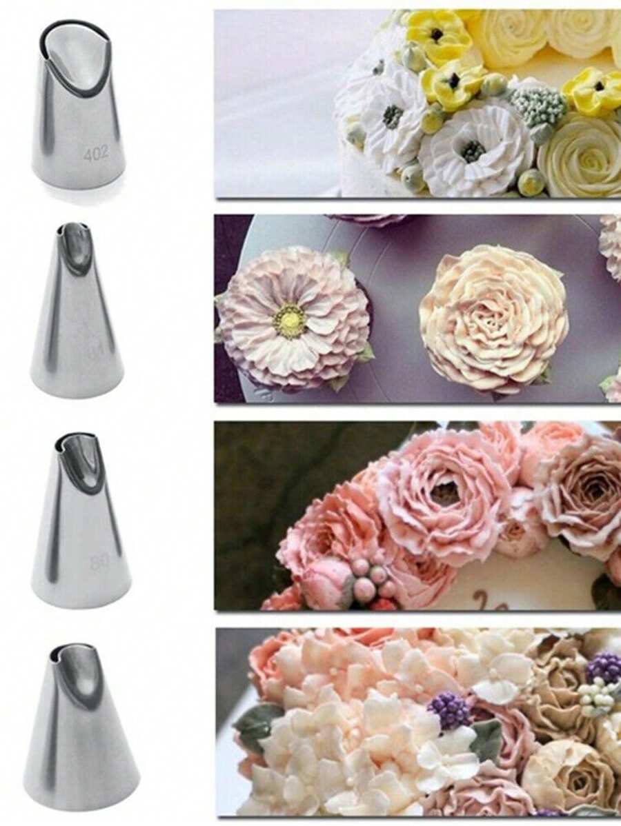 Stainless Steel 5-Piece Chrysanthemum Decorating Tip Set, Wrinkled ...