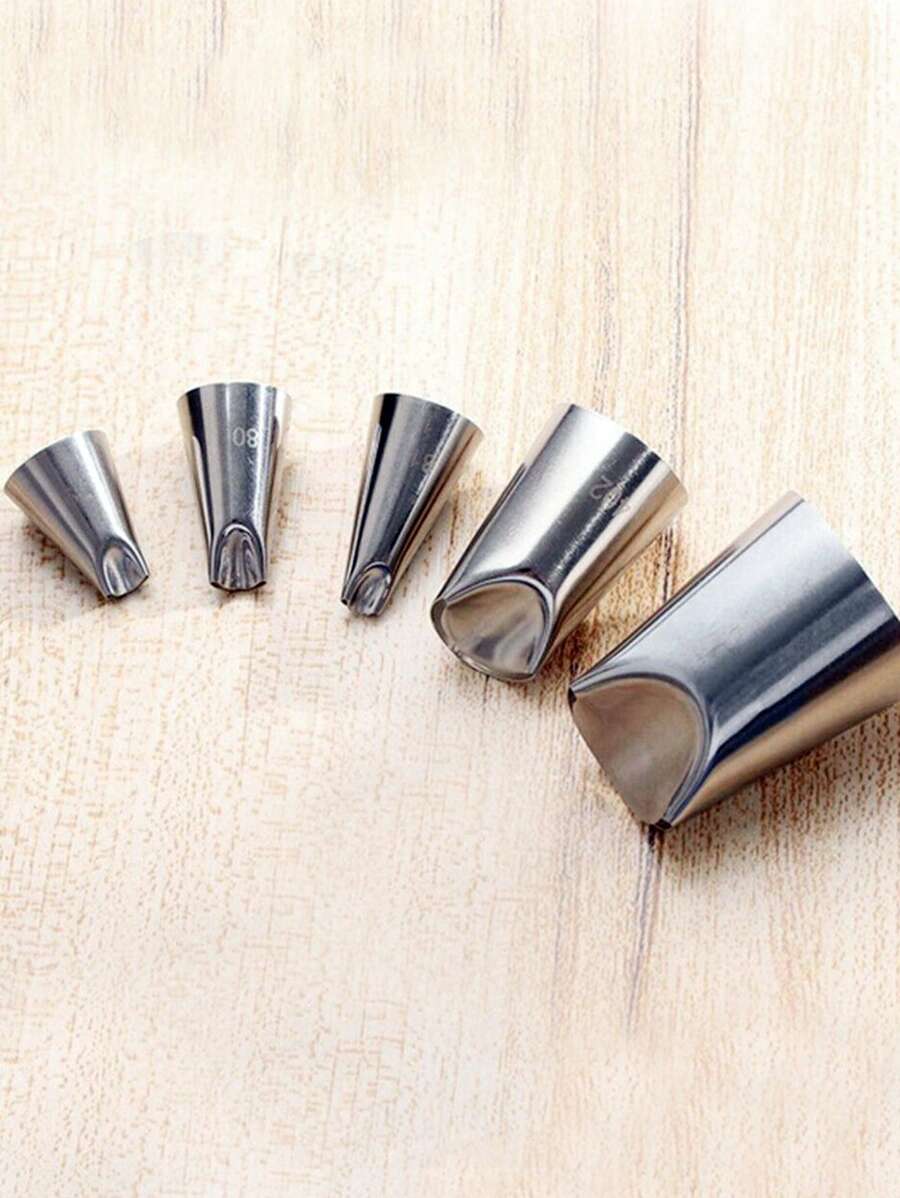 Stainless Steel 5-Piece Chrysanthemum Decorating Tip Set, Wrinkled ...