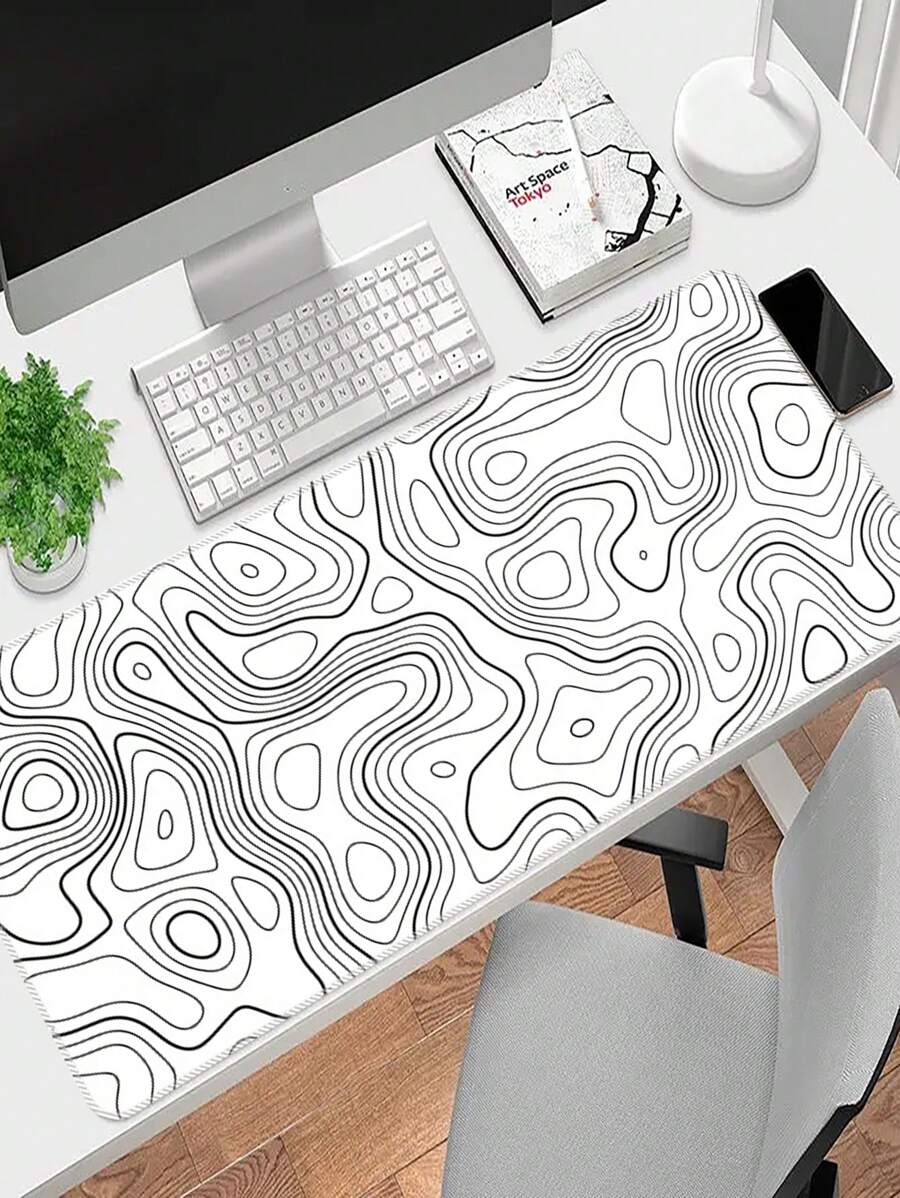 1pc Abstract Fluid Pattern Mouse Pad, Rubber Heat Transfer Desk Pad ...