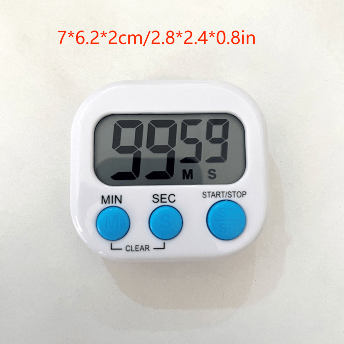 1pc 7*6.2*2cm White Magnetic Mini Plastic Timer For Household, Desk ...