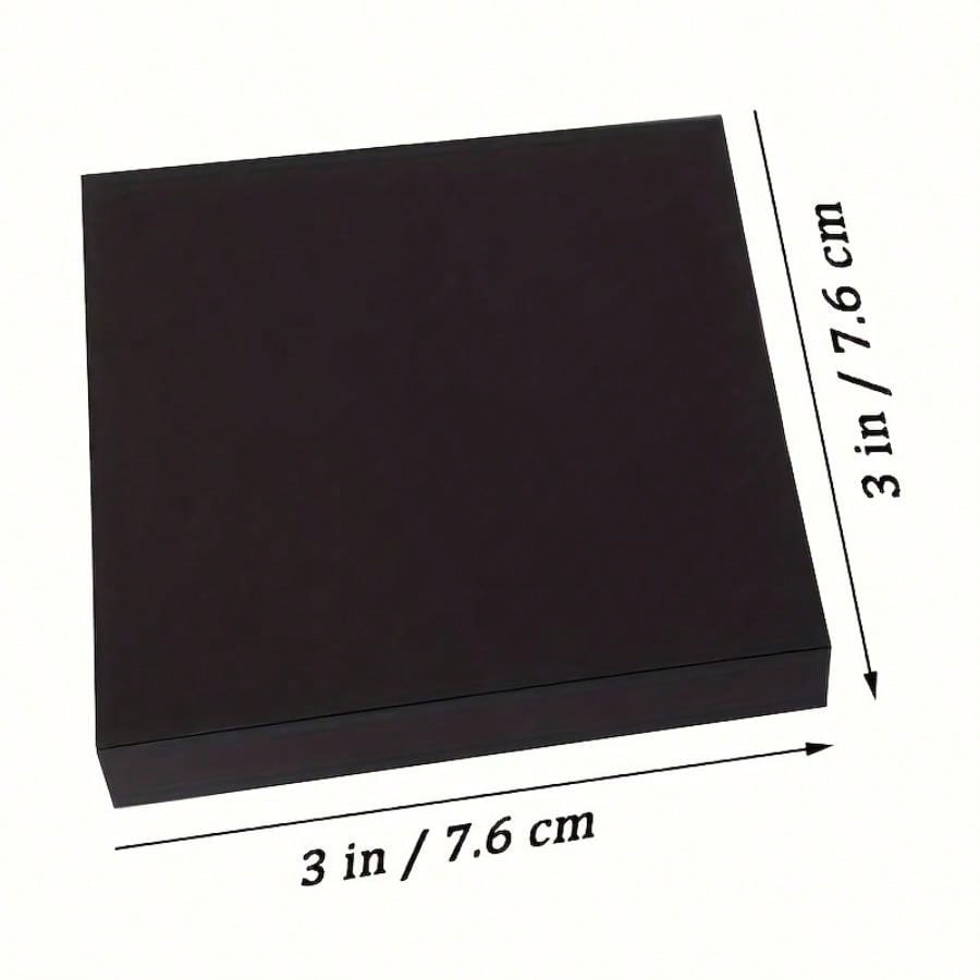 4 Packs Creative All Black Sticky Notes, Easy-To-Use Removable Memo Pad ...