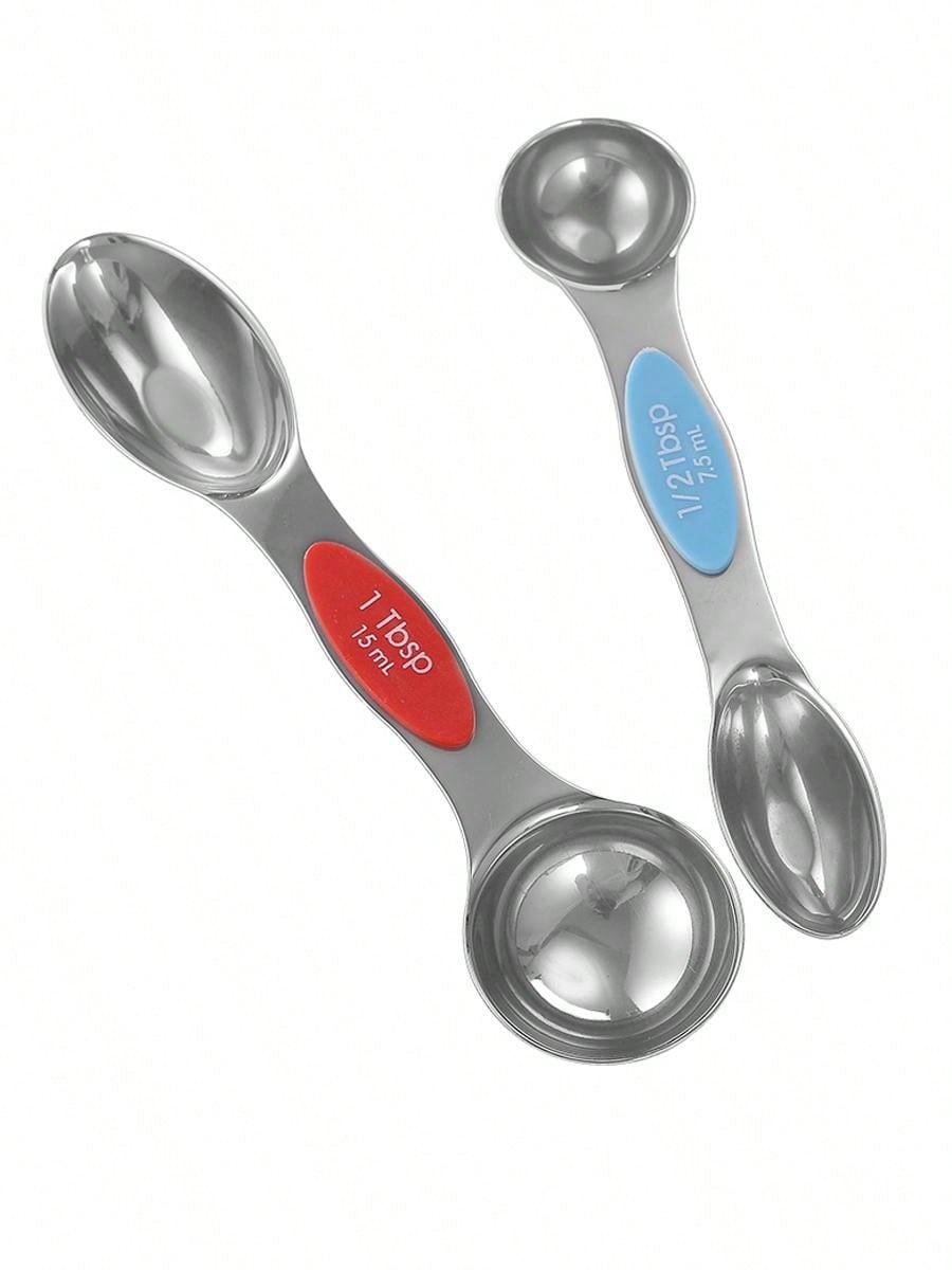 9pcs/set Double-ended Magnetic Measuring Spoons With Scale, Stainless ...