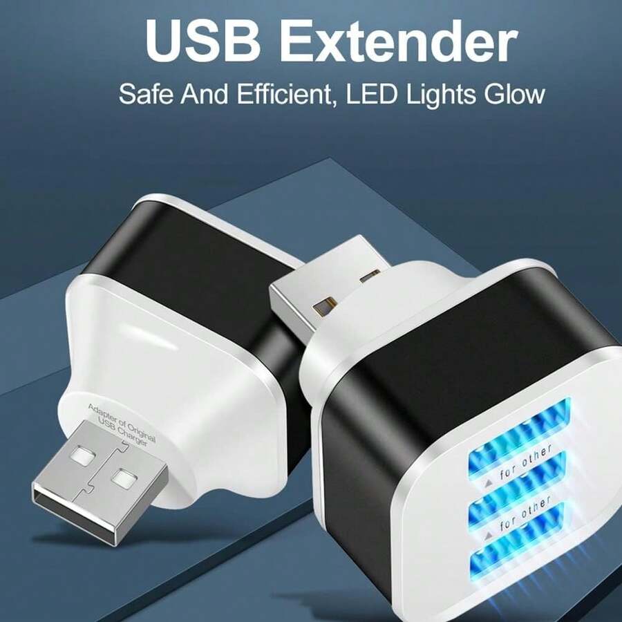 1pc Black 3-port Usb 2.0 Hub Expander Splitter Usb Hub Hub Adapter ...