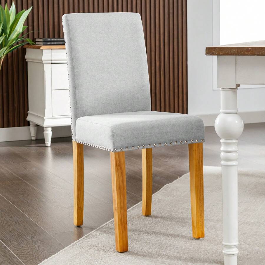 Mjkone Dining Chairs, Fabric Dining Room Chairs with Nailhead Trim ...