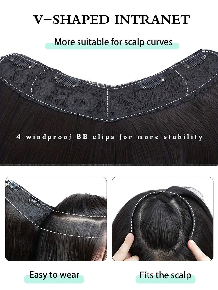 Black One-Piece Type Gorgeous Layered Hair Extensions Wig For Women ...