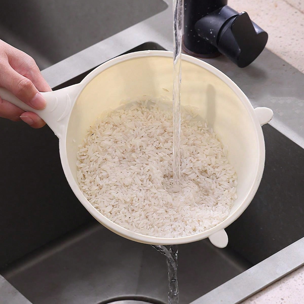 Kitchen Rice Scoop & Wash Sieve Multi-functional Draining Basket For ...