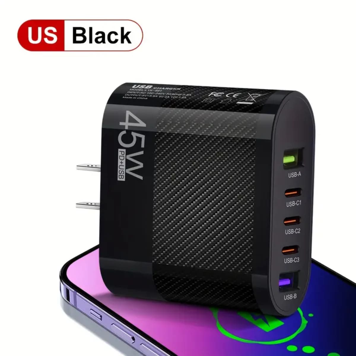 5 Port Charger With 3 Power Delivery (pd) And 2 Usb Ports | SHEIN USA
