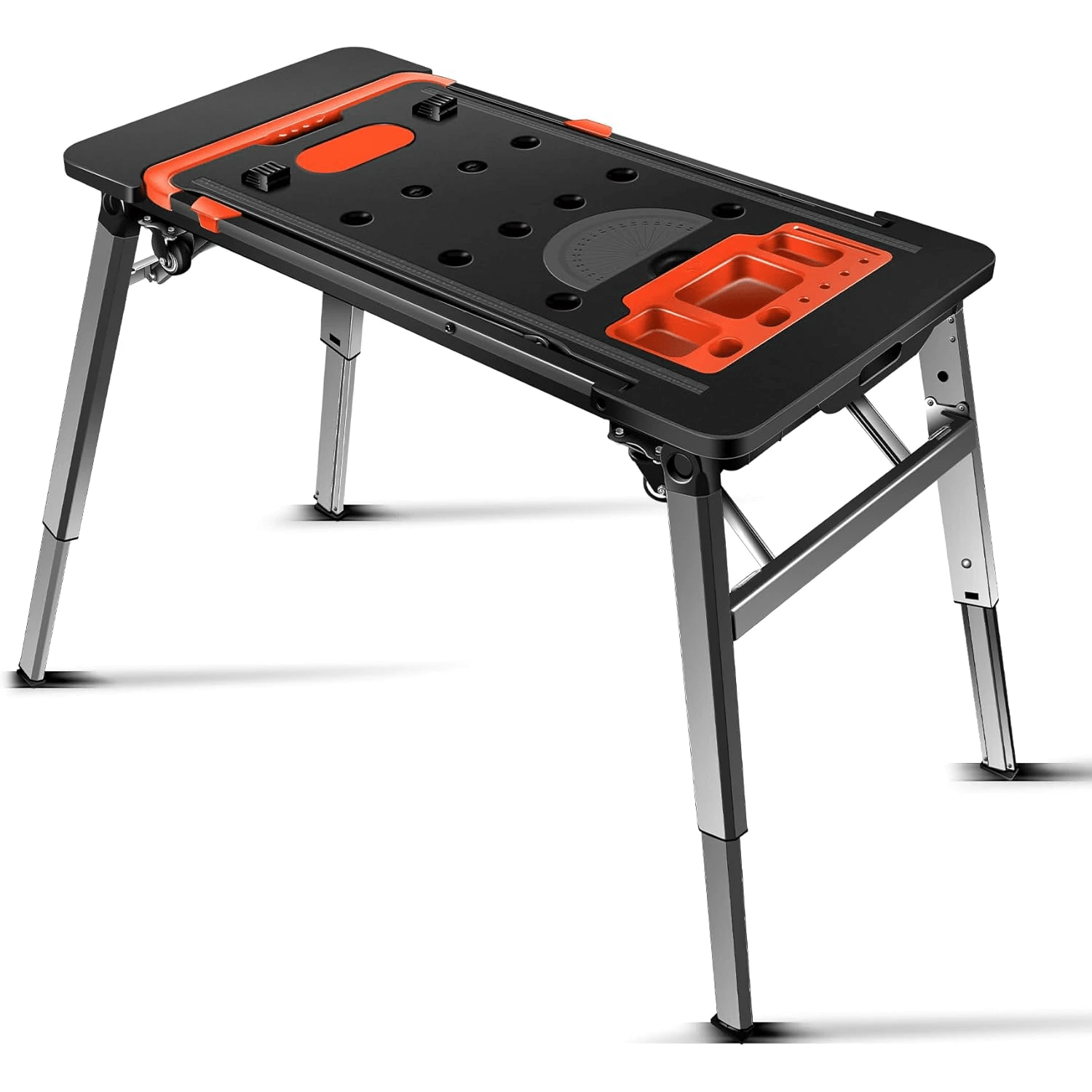 7 in 1 Folding Workbench with Wheels, Multipurpose Heavy Duty Workbench ...