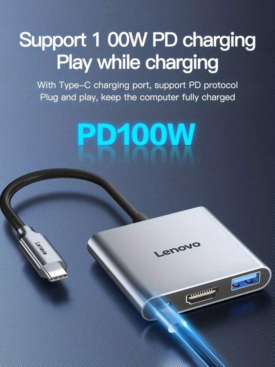 Hub USB-C (3 in 1) con display HDMI 4K, ricarica Power Delivery 100W ...