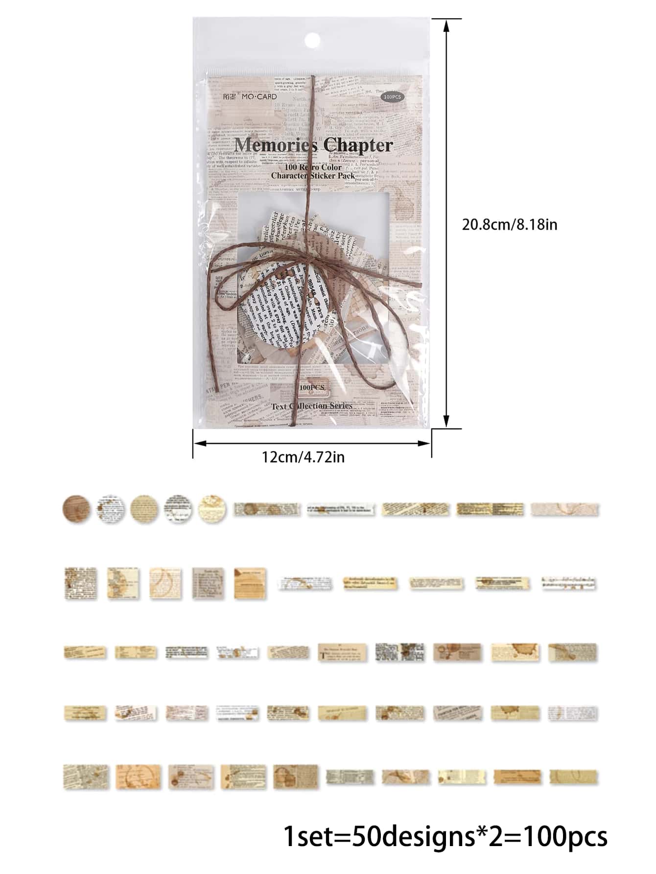 (set Of 100) Vintage Colorful Character Sticker Pack, Retro Minimalist ...