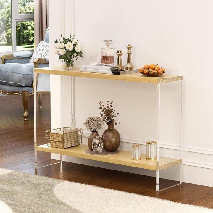 Acrylic console table with drawers store