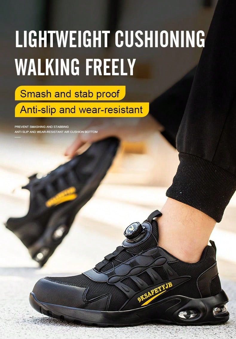 Men's Four Seasons Rotating Button Safety Shoes, Anti-Smashing And ...
