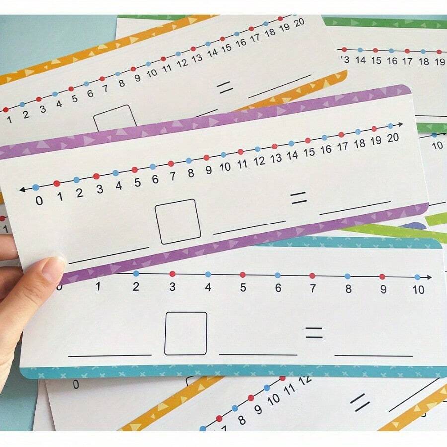 16 Pack Dry Erase Number Line Cards, 0-10, 0-20 Number Line For ...