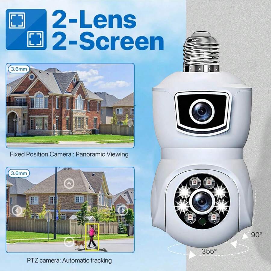 4MP PTZ Wifi Camera Indoor Night Vision Dual Screen Human Detection 4MP ...