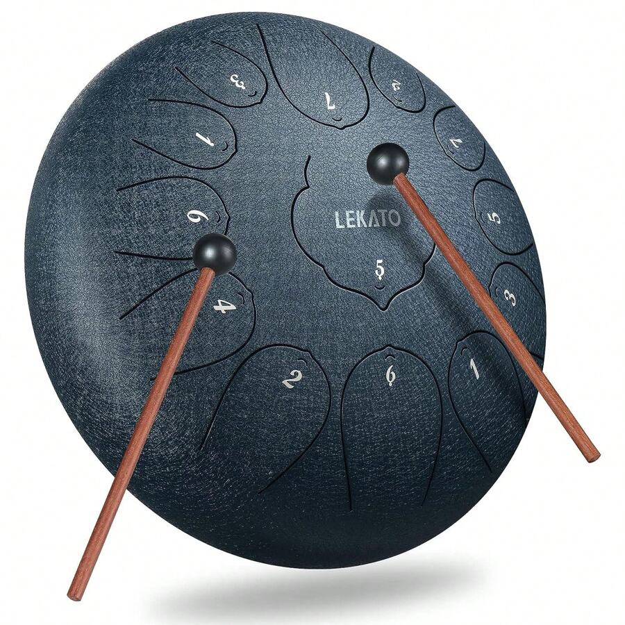 Steel Tongue Drum 12 Inch 13 Notes, LEKATO Steel Drum C Key Beginner ...