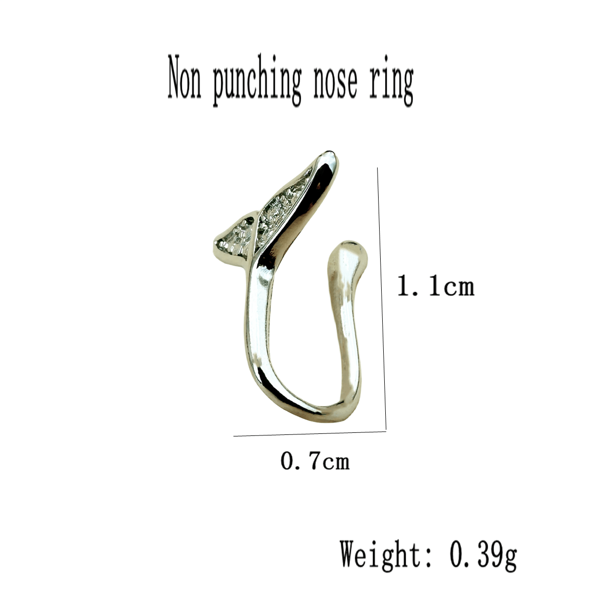 1pc Fashionable Copper Fake Nose Ring With Shiny Mermaid Tail Shaped ...