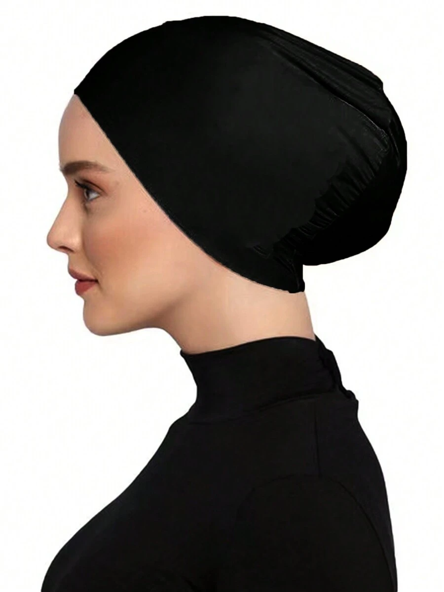 1pc Abaya Accessories Solid Color Women's Closed Back Hijab Cap For ...