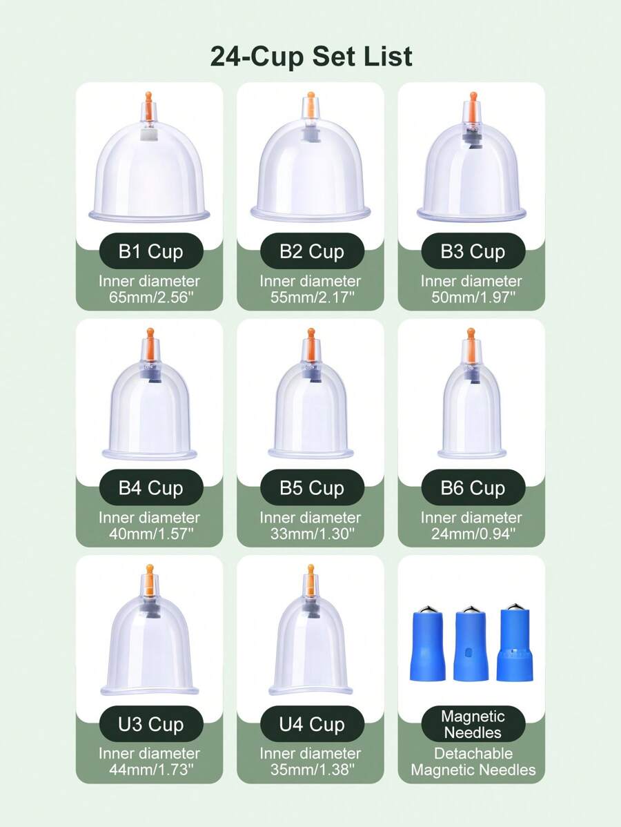 Cofoe Kit de succión por ventosas de vacío, herramienta de acupuntura y acupresión con imán para ...