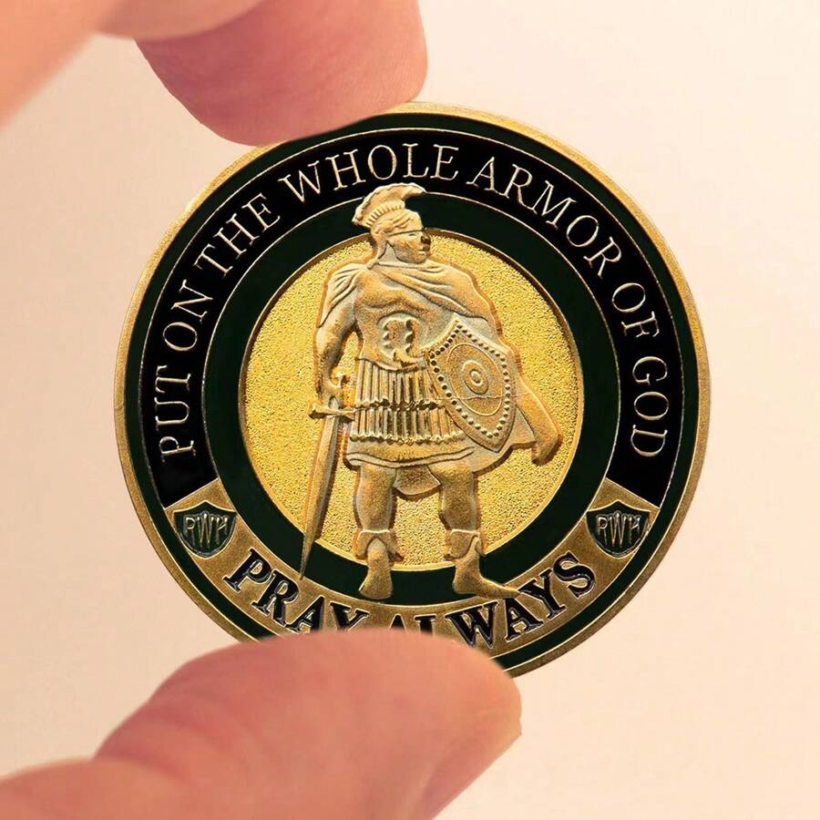 1 PC Armor Of God Challenge Coin, Put On The Whole Armor Of God ...