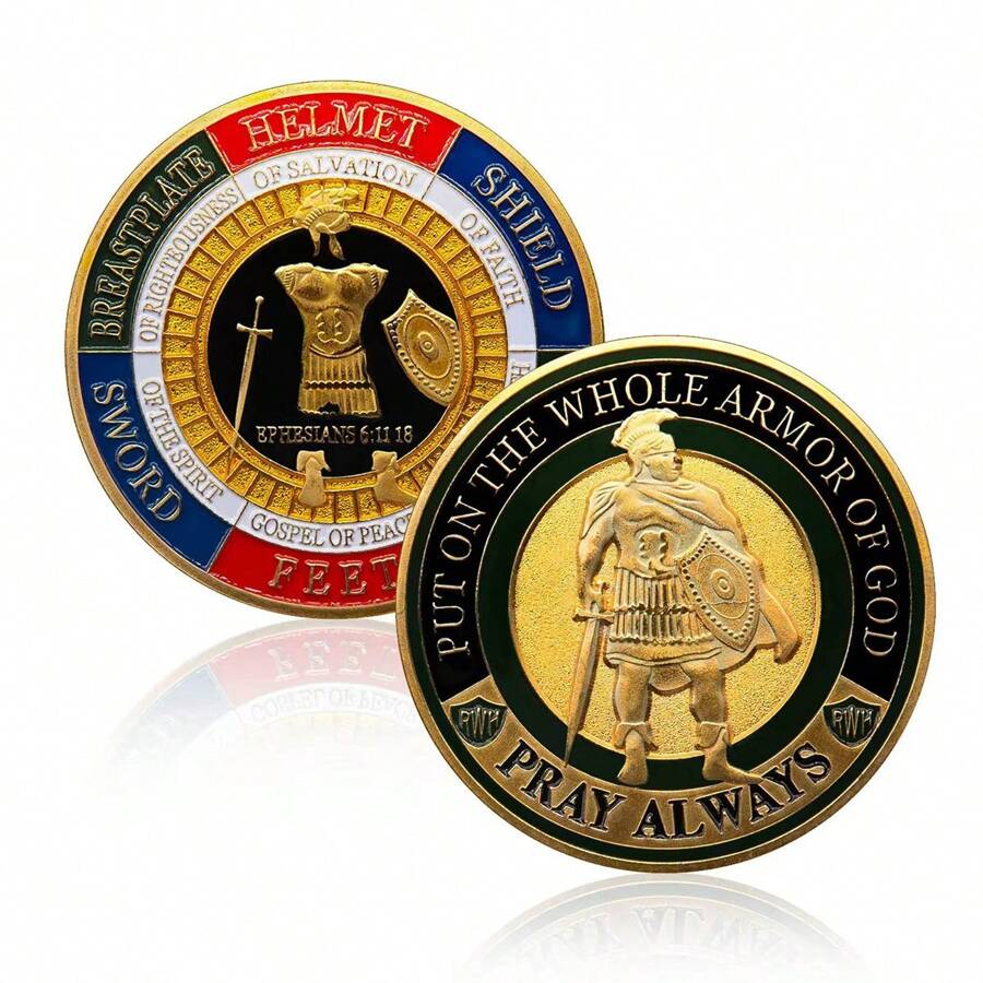 1 PC Armor Of God Challenge Coin, Put On The Whole Armor Of God ...
