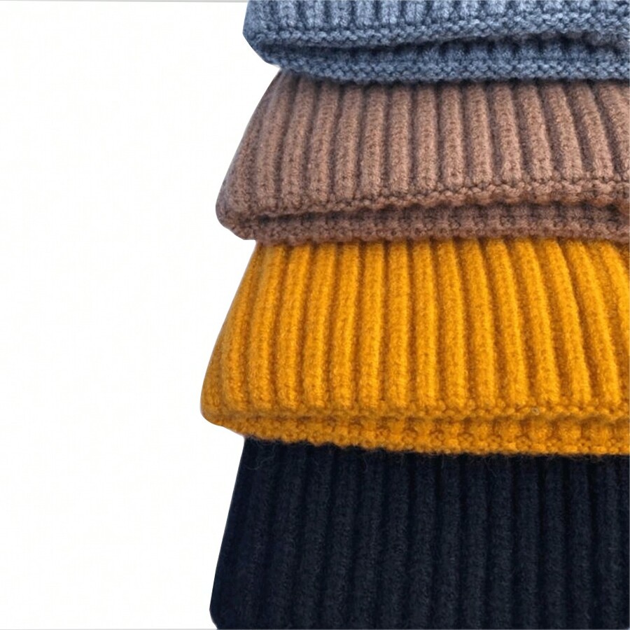 1pc Winter Thick Knitted Beanie For Men With Package Core Yarn Warm ...