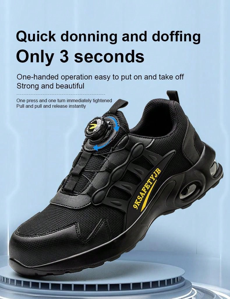 Men's Four Seasons Rotating Button Safety Shoes, Anti-Smashing And ...