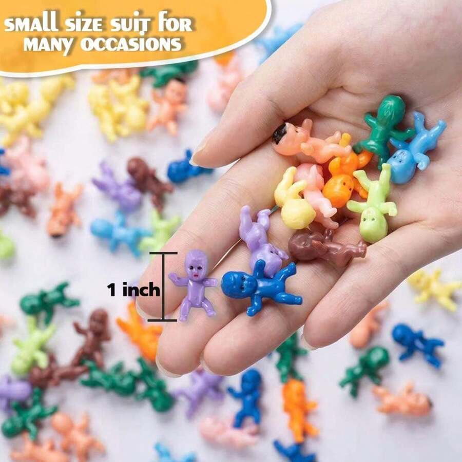 100 Pcs Mini Plastic Babies King Cake Babies Doll For Baby Shower Party ...
