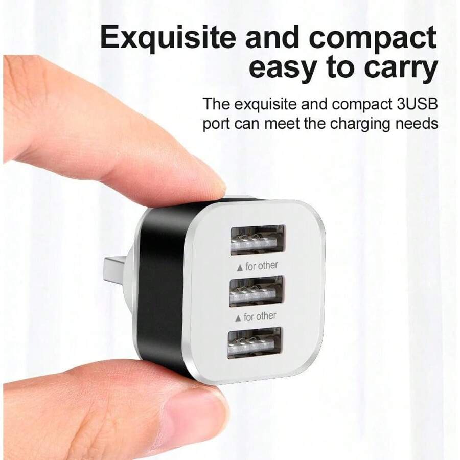 1pc Black 3-port Usb 2.0 Hub Expander Splitter Usb Hub Hub Adapter ...