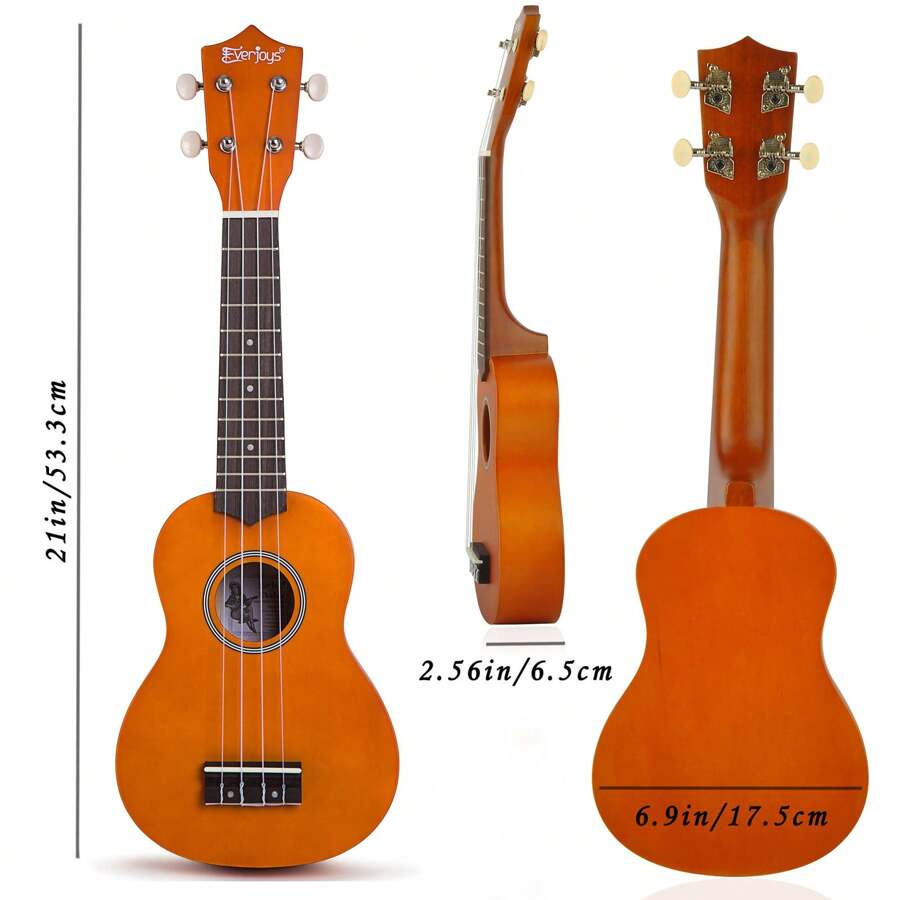 Everjoys Soprano Ukulele Beginner Pack-21 Inch w/Free Online Lesson Gig ...
