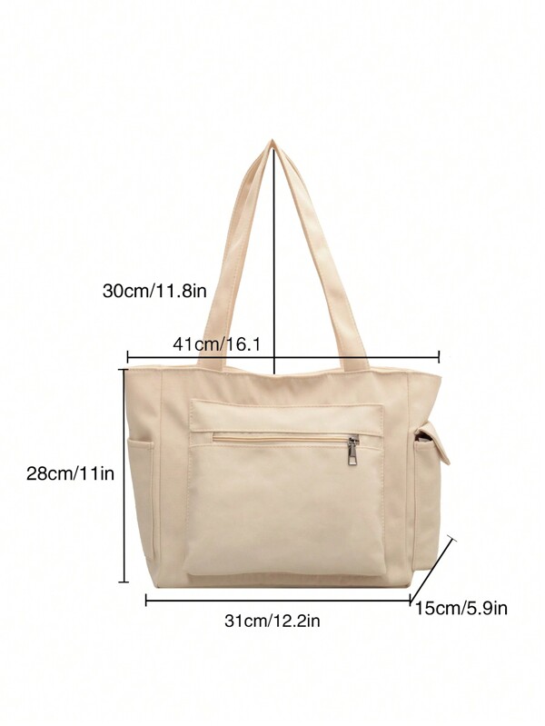 Multi-pocket Solid Color Large Capacity Shoulder Bag, Fashionable ...