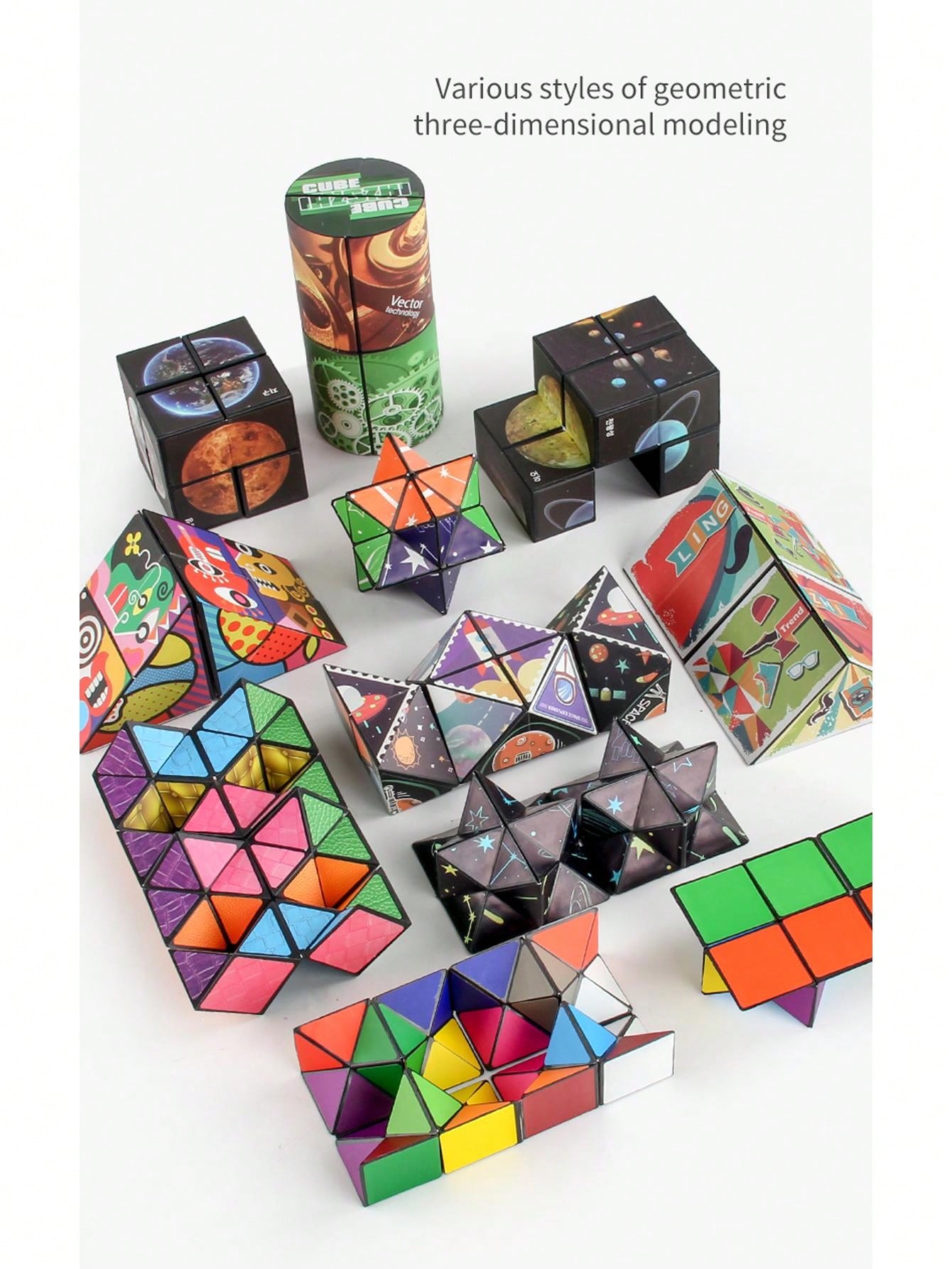 3D Geometric Changeable Magic Cube, Anti Stress Decompressing Hand Flip ...