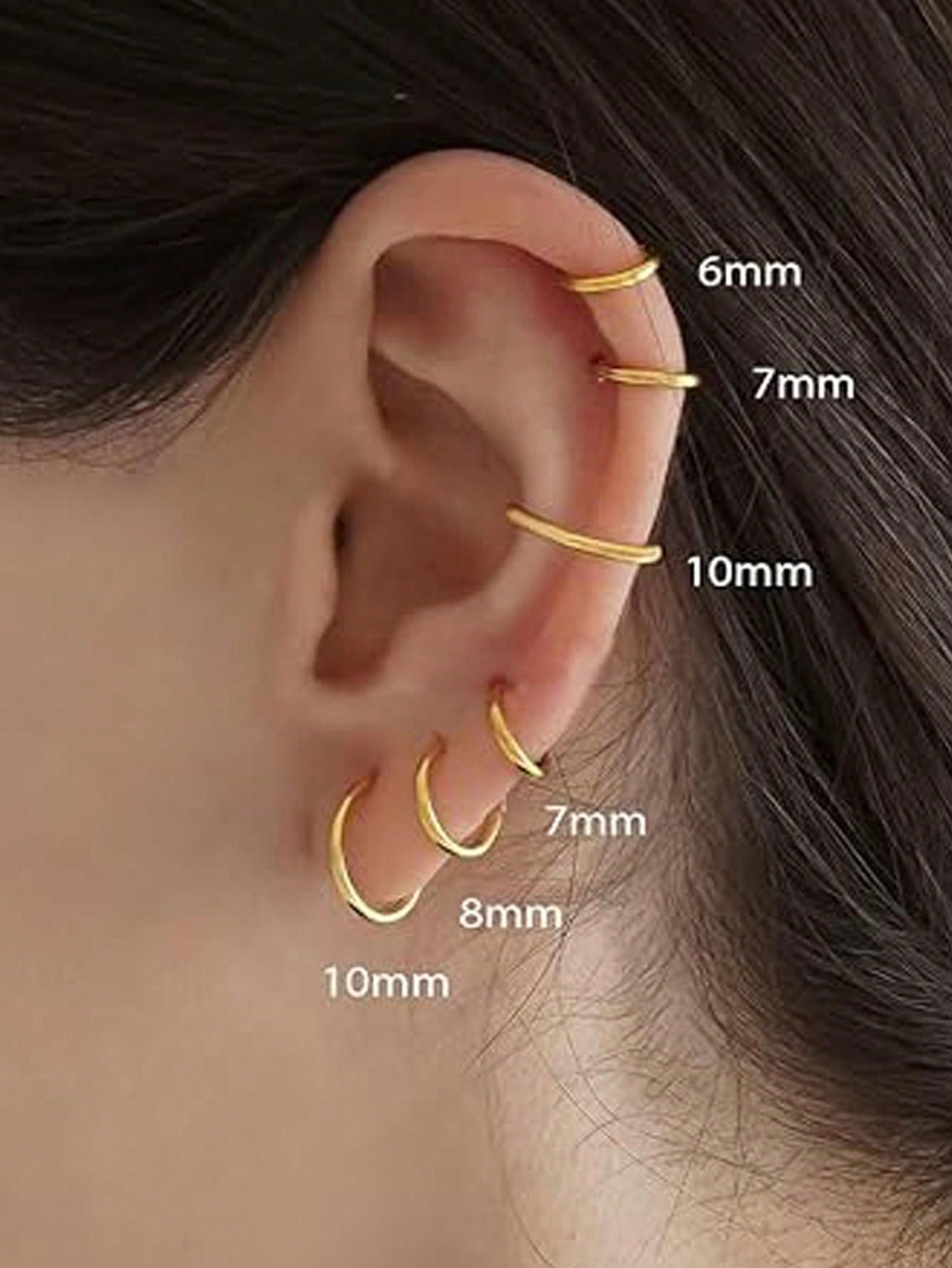 5 Pairs Small Gold Hoop Earrings For Women,18K Gold Plated Surgical ...