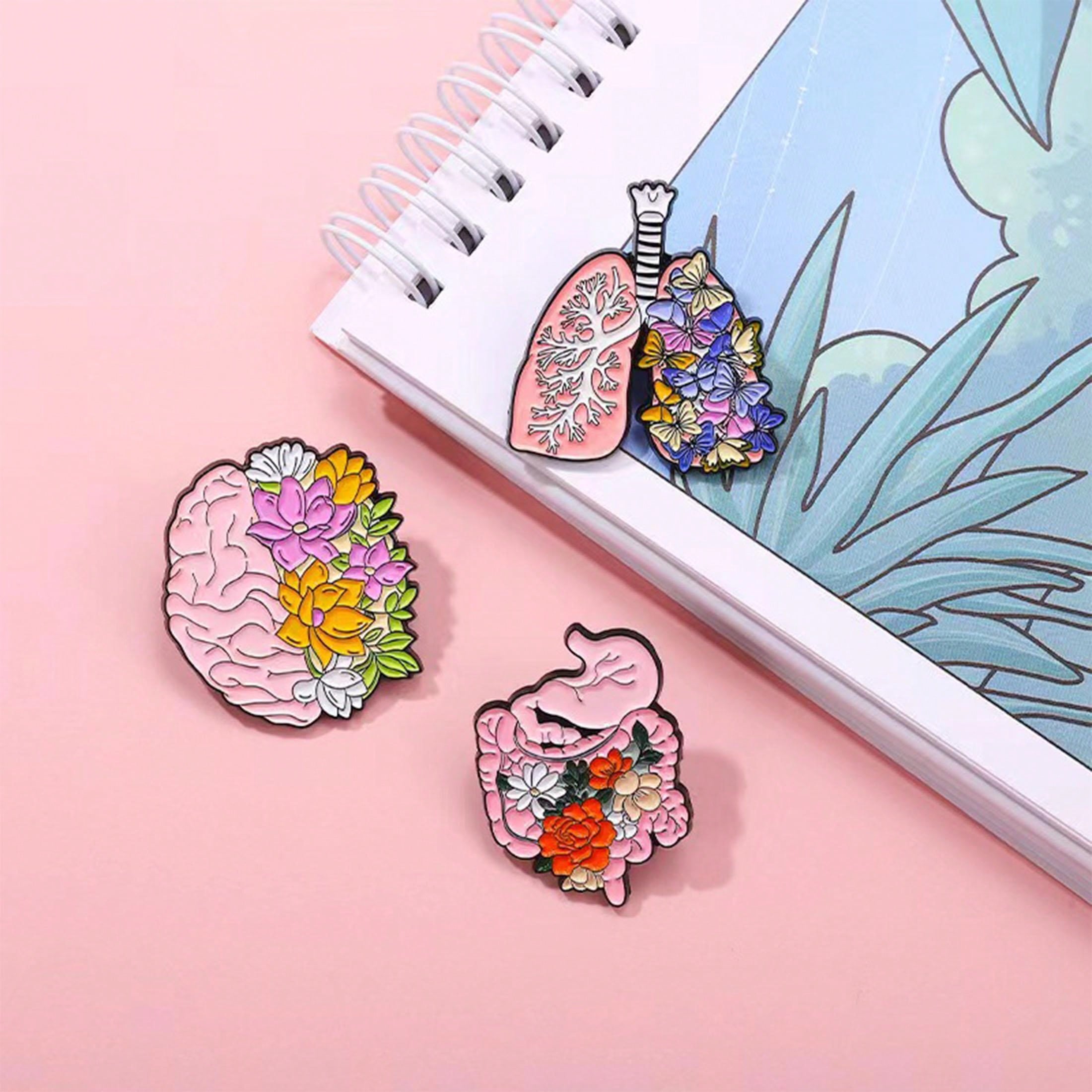 Lung Organ Shaped Butterfly Design Brooch Badge | SHEIN USA