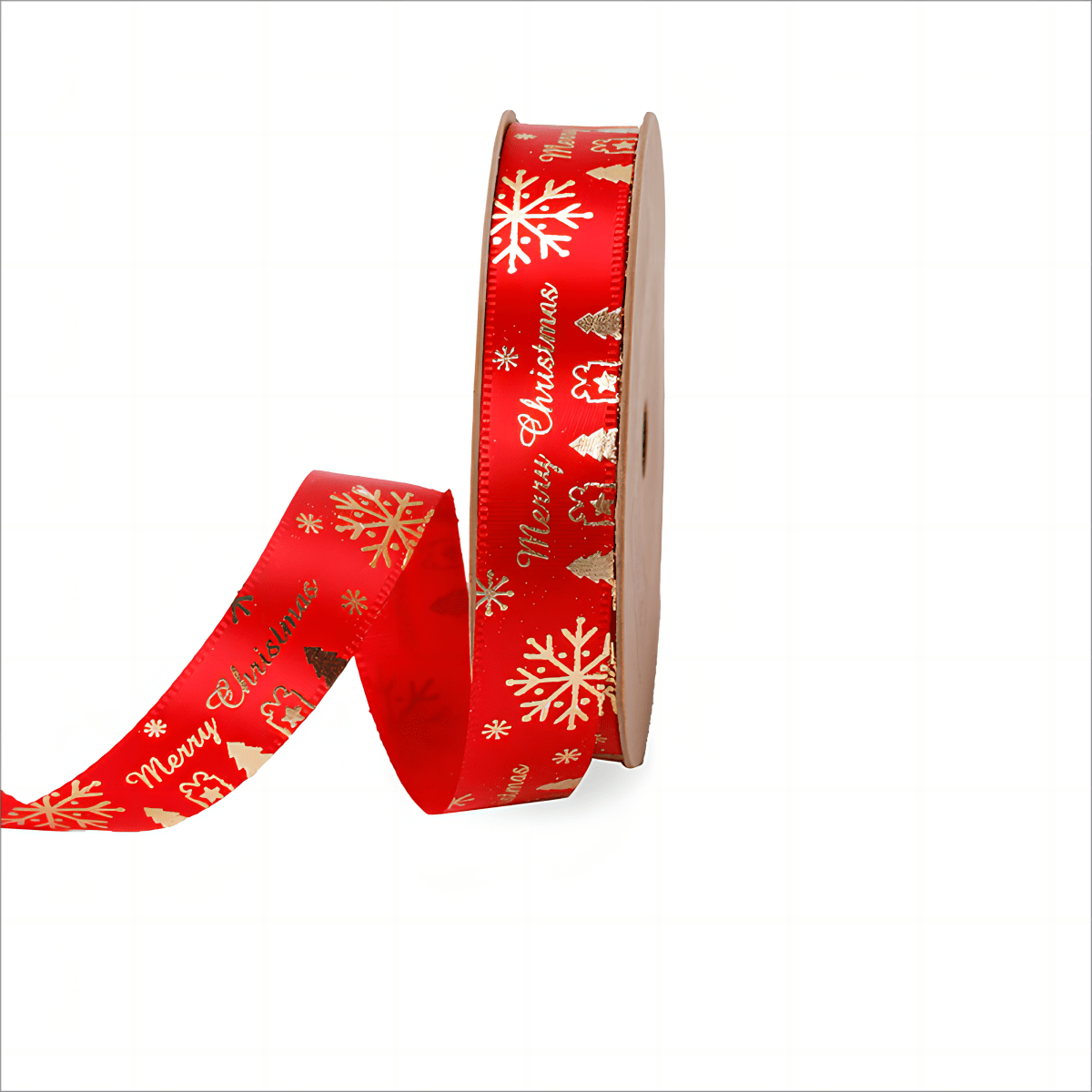 16mm*10Y/Roll Christmas Collection Small Packaging Polyester Red/White ...