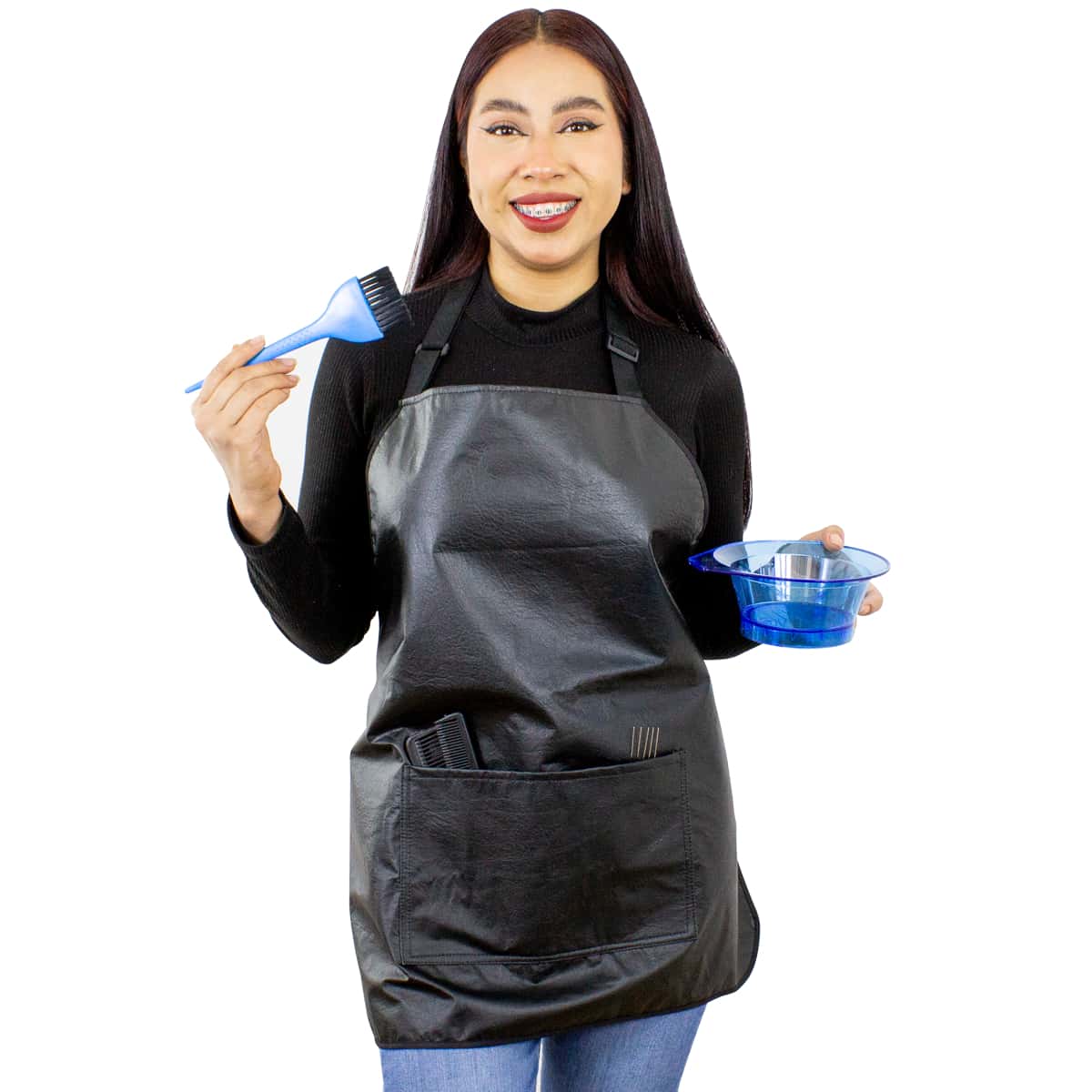 Smooth Stylist Gown Aesthetic Apron Black Vinyl Skin Apron for Sale ...