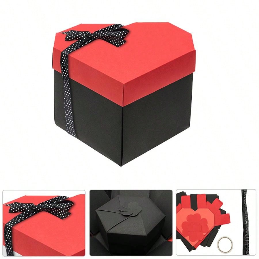 1pc, BLACK Explosion DIY Gift Box Set (9.3x8.6x6.1 Inch), Surprise ...
