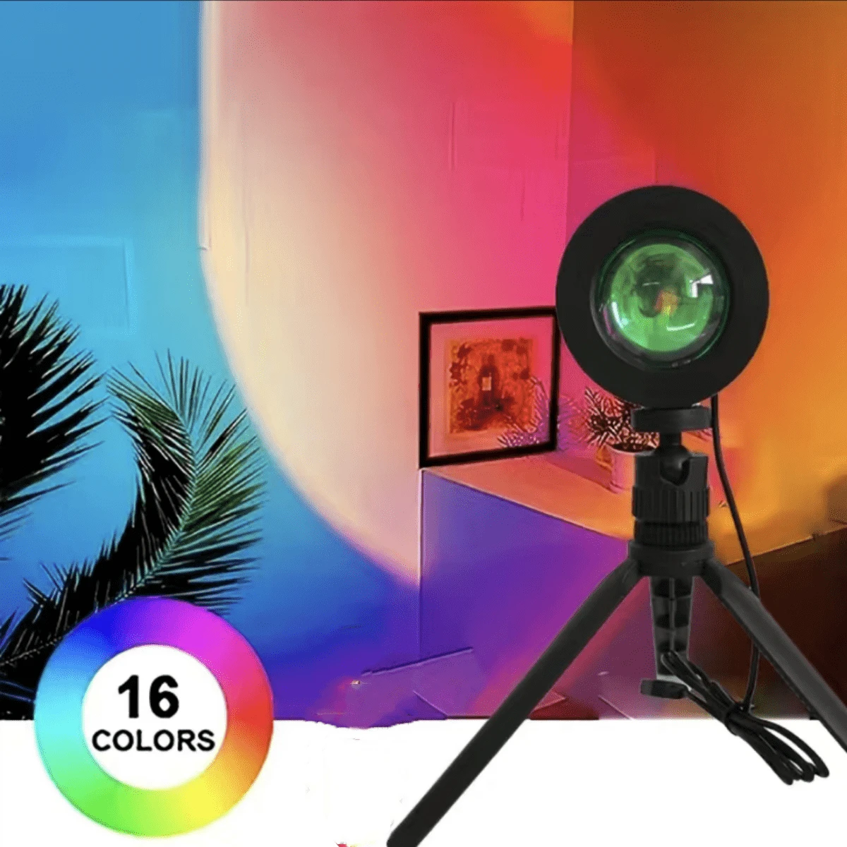 1ชิ้นRgb16สีแสงพระอาทิตย์ตกพร้อมวงเล็บควบคุมระยะไกลฉายไฟLed,แสงRGB ...